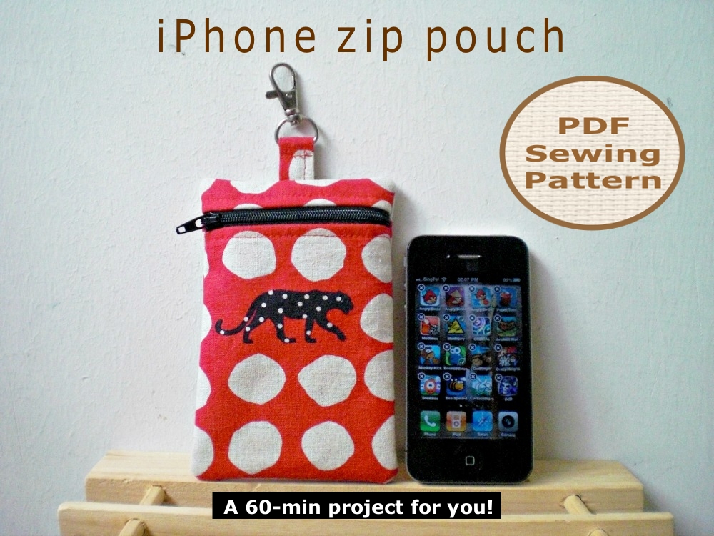 Iphone Zip Pouch - Pdf Bag Sewing Pattern on Luulla